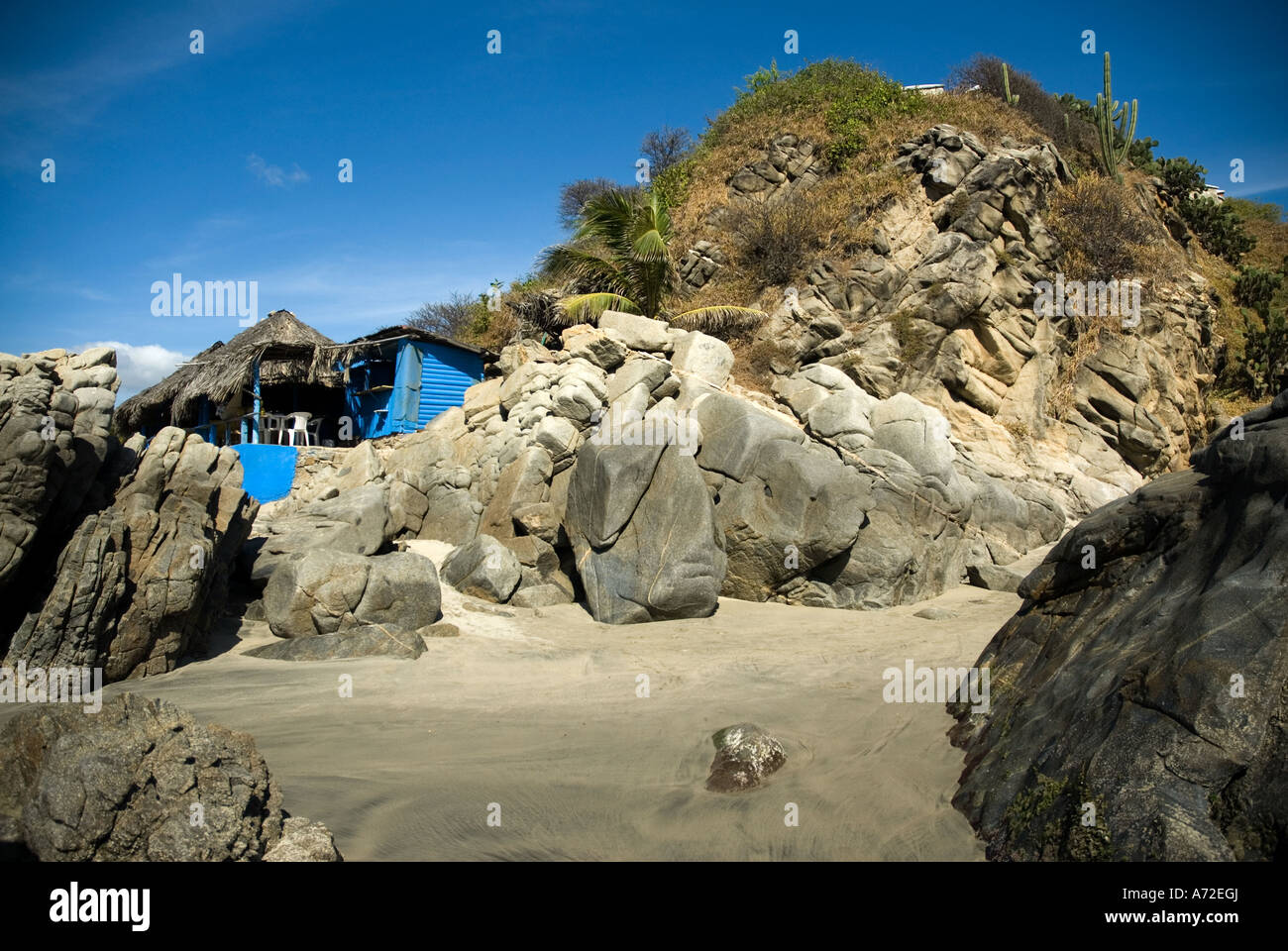 Puerto Escondido - rocks - Oaxaca Mexico Stock Photo - Alamy