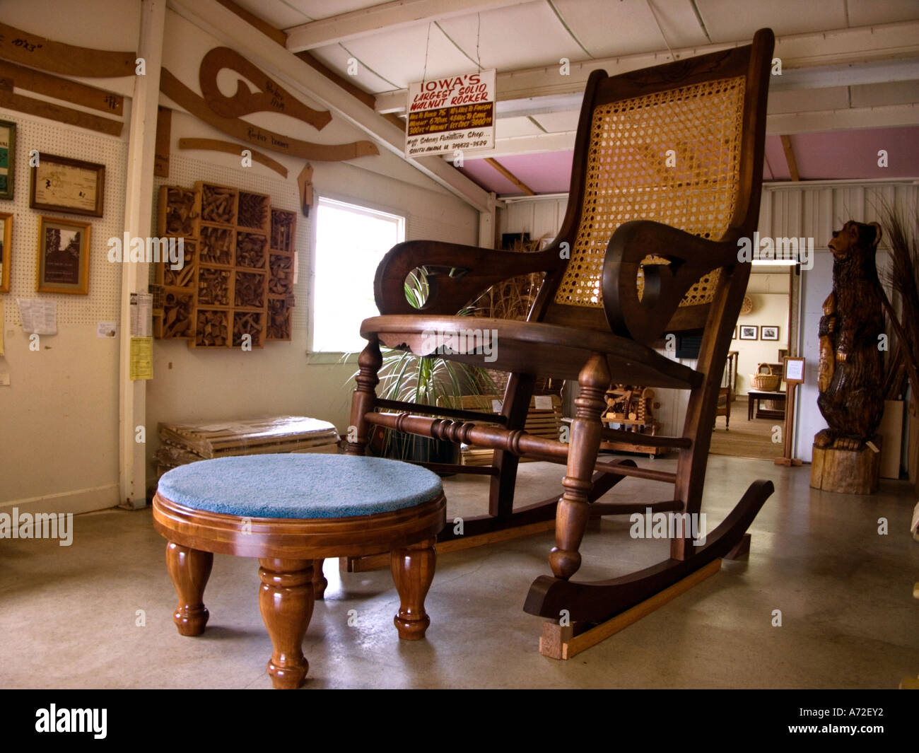 Broom and Basket Shop features crafts and Iowa s Largest Walnut Rocker ...