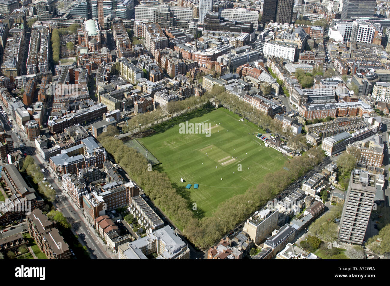 Aerial high level oblique view of Vincent Square Westminster London SW1 ...