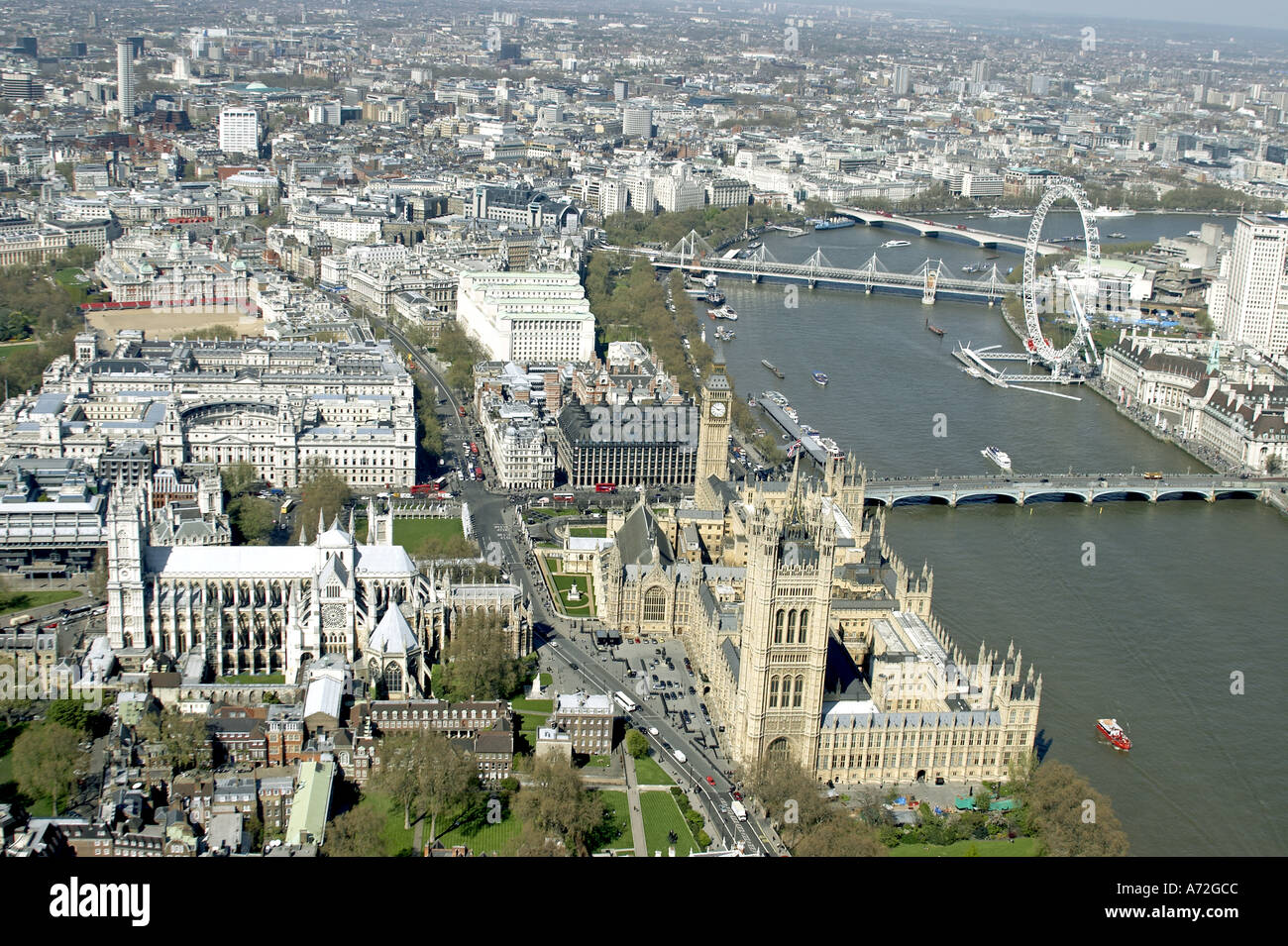 Aerial whitehall london eye hi-res stock photography and images - Alamy