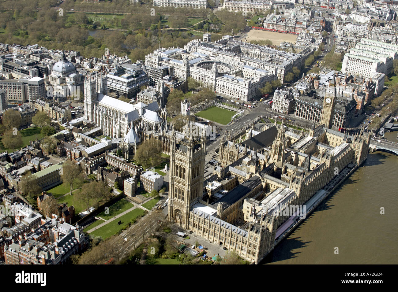 Aerial whitehall london eye hi-res stock photography and images - Alamy