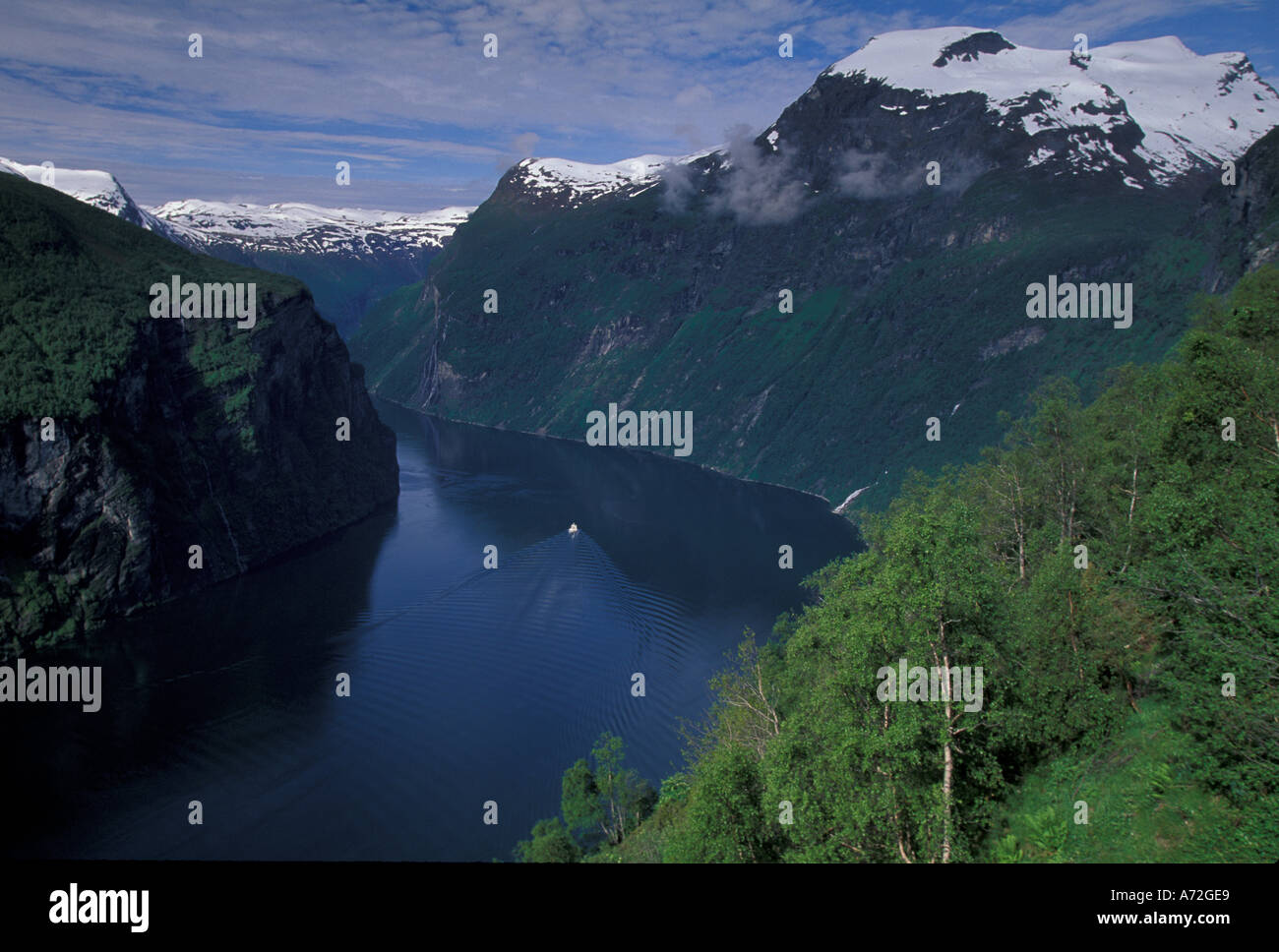 Norway, morning view of Geirangerfjord Stock Photo - Alamy