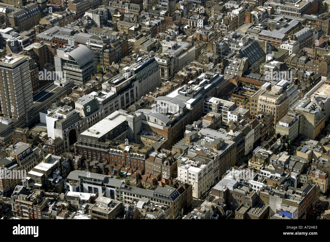 Aerial high level oblique view north west of St Anne s Court and Soho ...