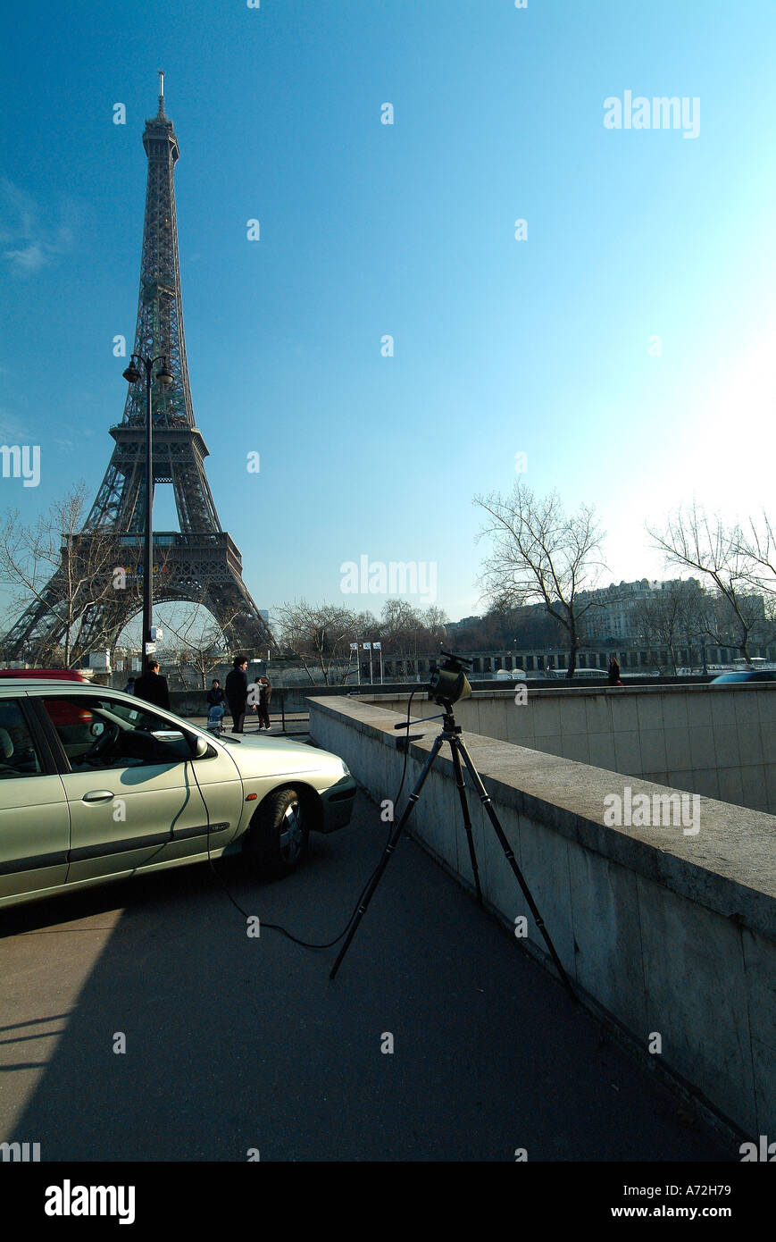 Speed radar on a bridge in Paris Stock Photo - Alamy