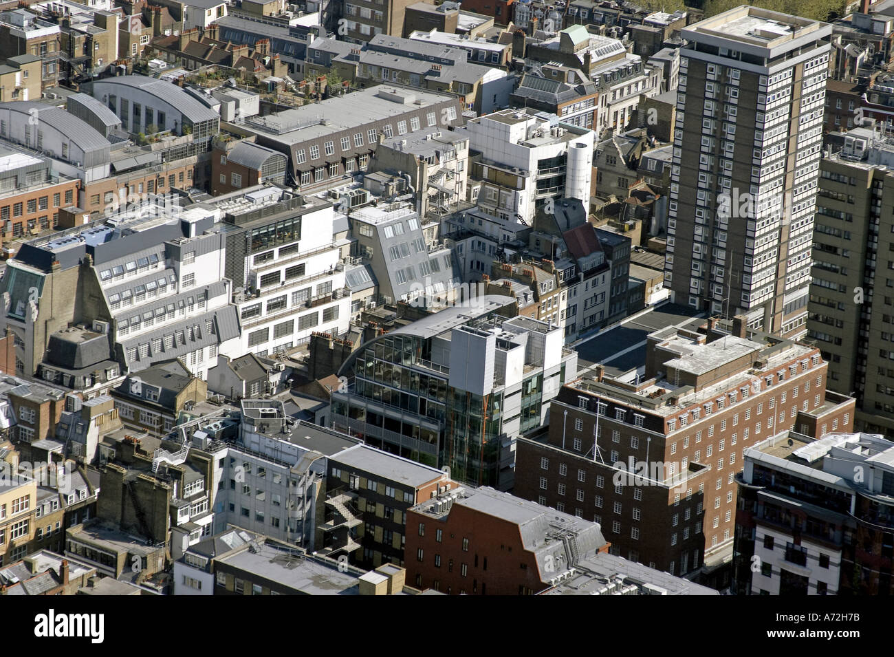 Aerial high level oblique view of Broadwick House by Richard Rogers ...