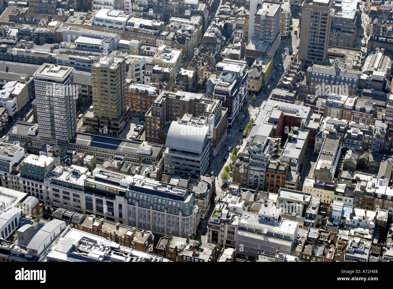 Aerial high level oblique view of south west of Broadwick and Wardour ...
