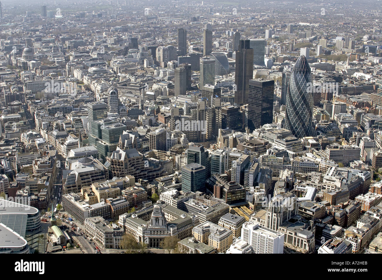 Aerial high level oblique view north west of main buildings in City of ...