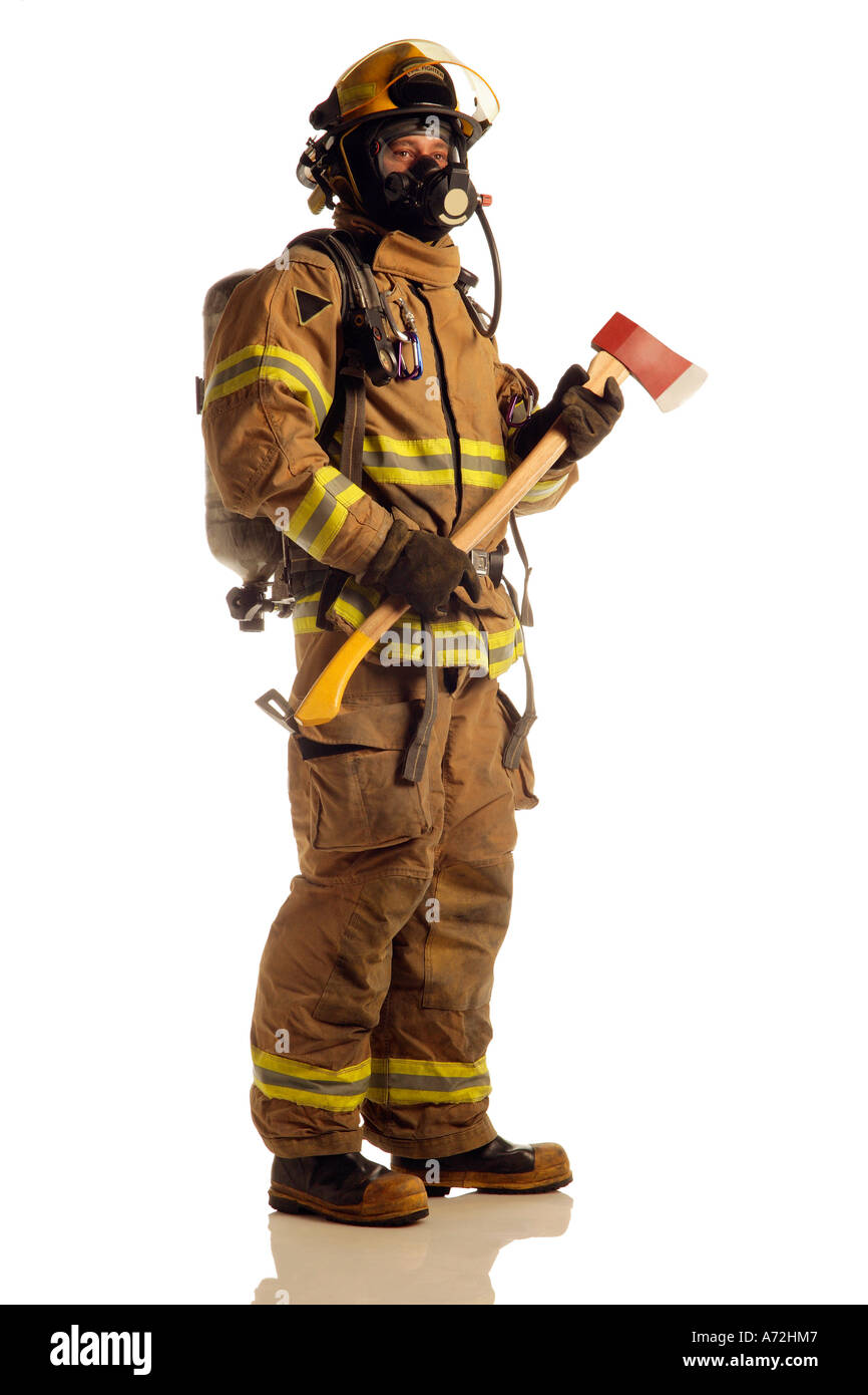 Portrait of a firefighter Stock Photo - Alamy