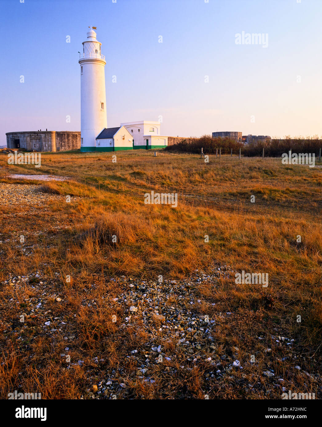 The lighthouse at Hurst Point Hampshire UK Stock Photo - Alamy