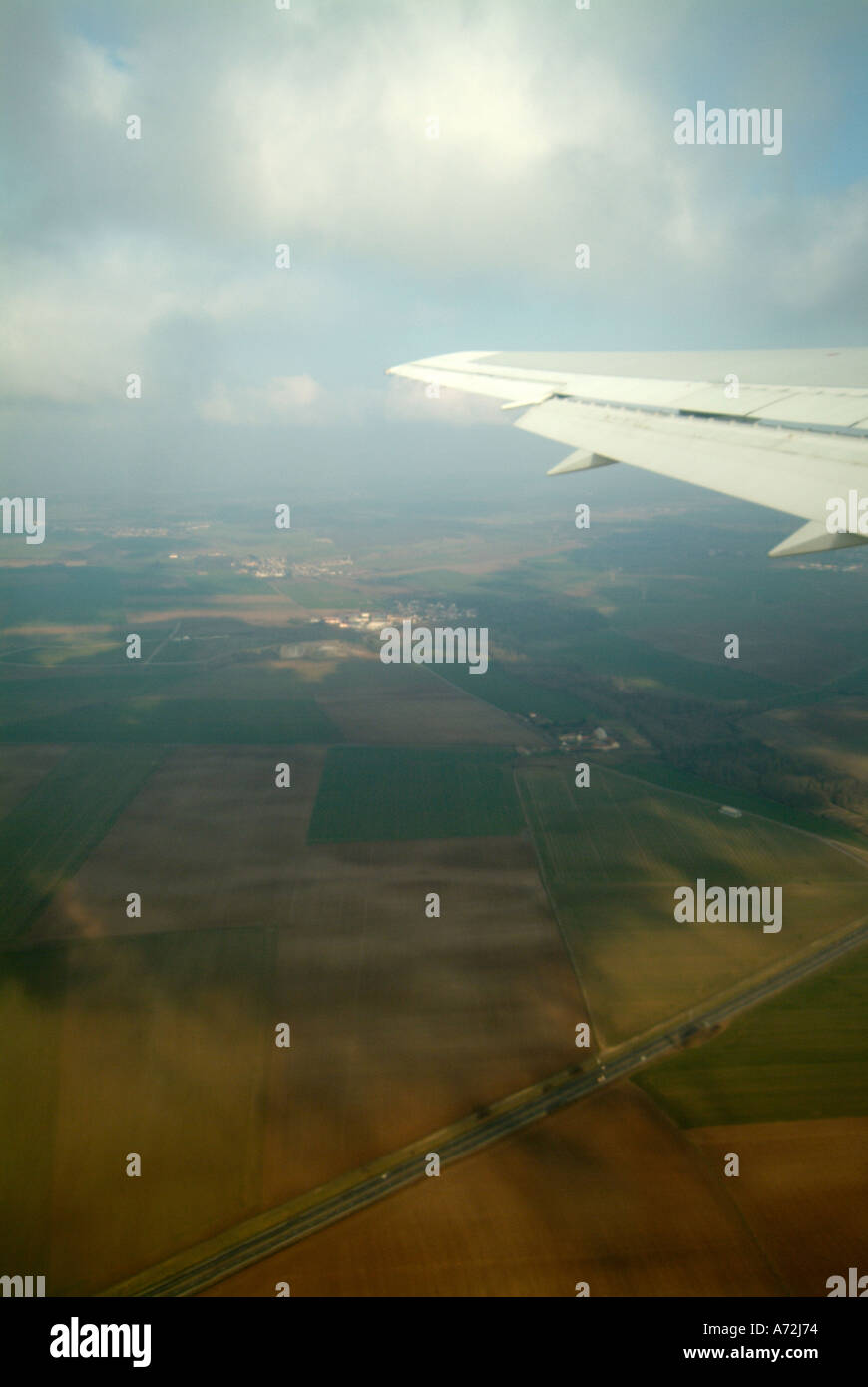 View on France from an airplane Stock Photo - Alamy