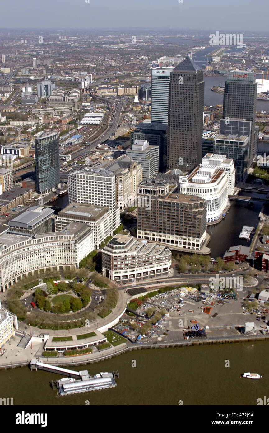Canary wharf westferry aerial hi-res stock photography and images - Alamy