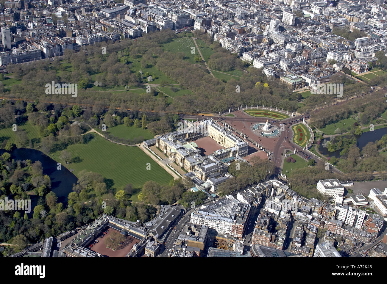 Aerial high level oblique view north of Belgravia Buckingham Palace ... Aerial high level oblique view north of Belgravia Buckingham Palace ...