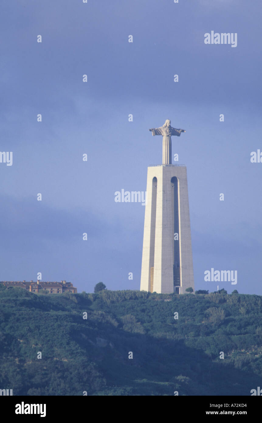Europe, Portugal, Lisbon. Cristo Rei, statue of Christ (92' tall ...
