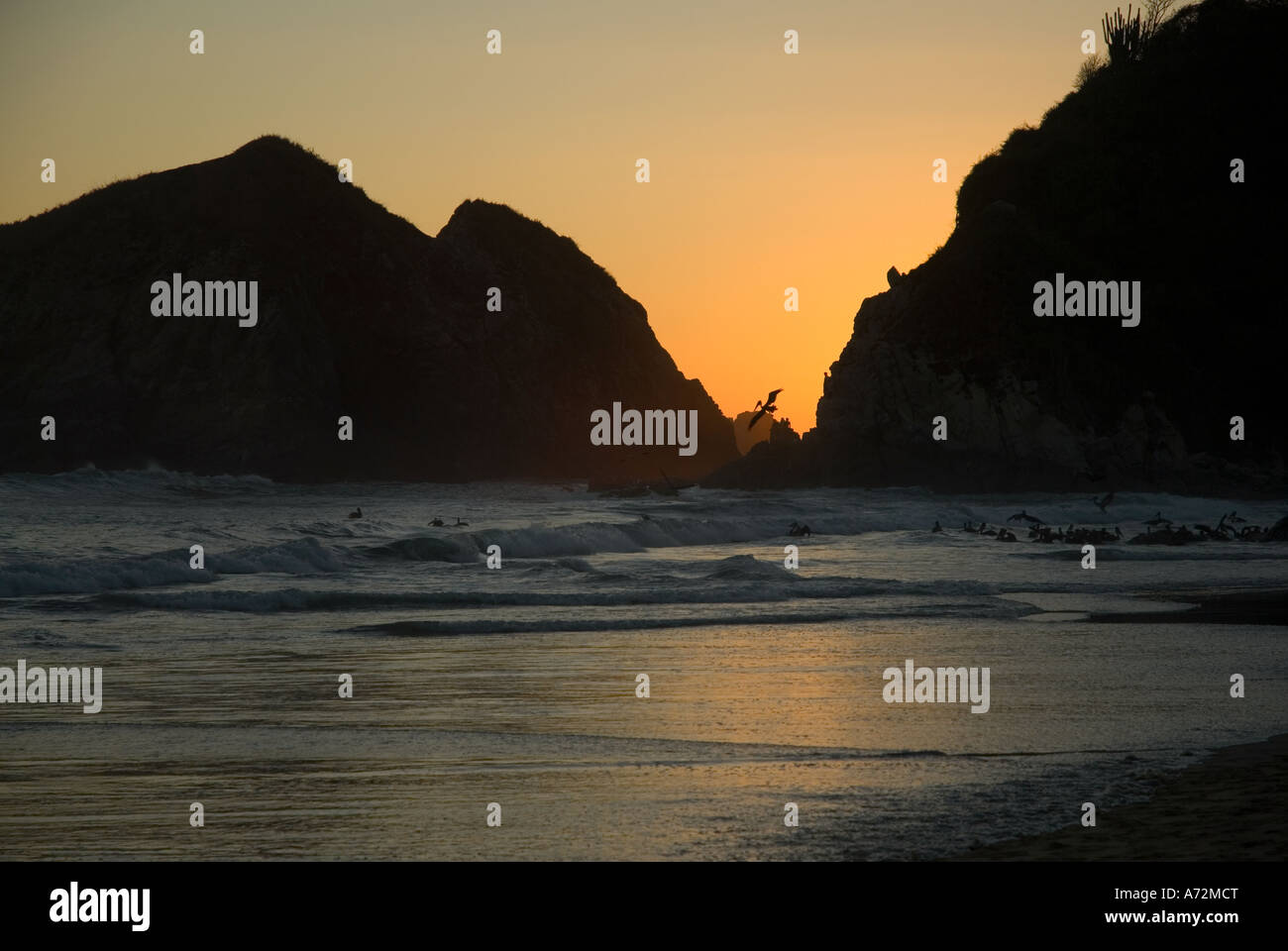 Zipolite sunset - Oaxaca - Mexico Stock Photo - Alamy