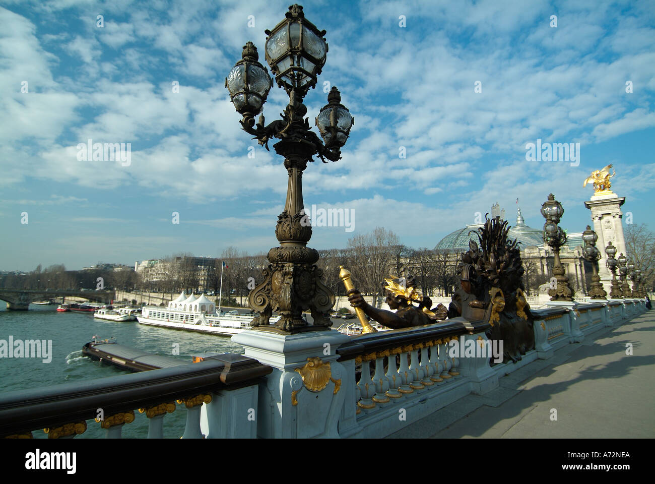 Alexandre 3 bridge over the Seine in Paris Stock Photo - Alamy