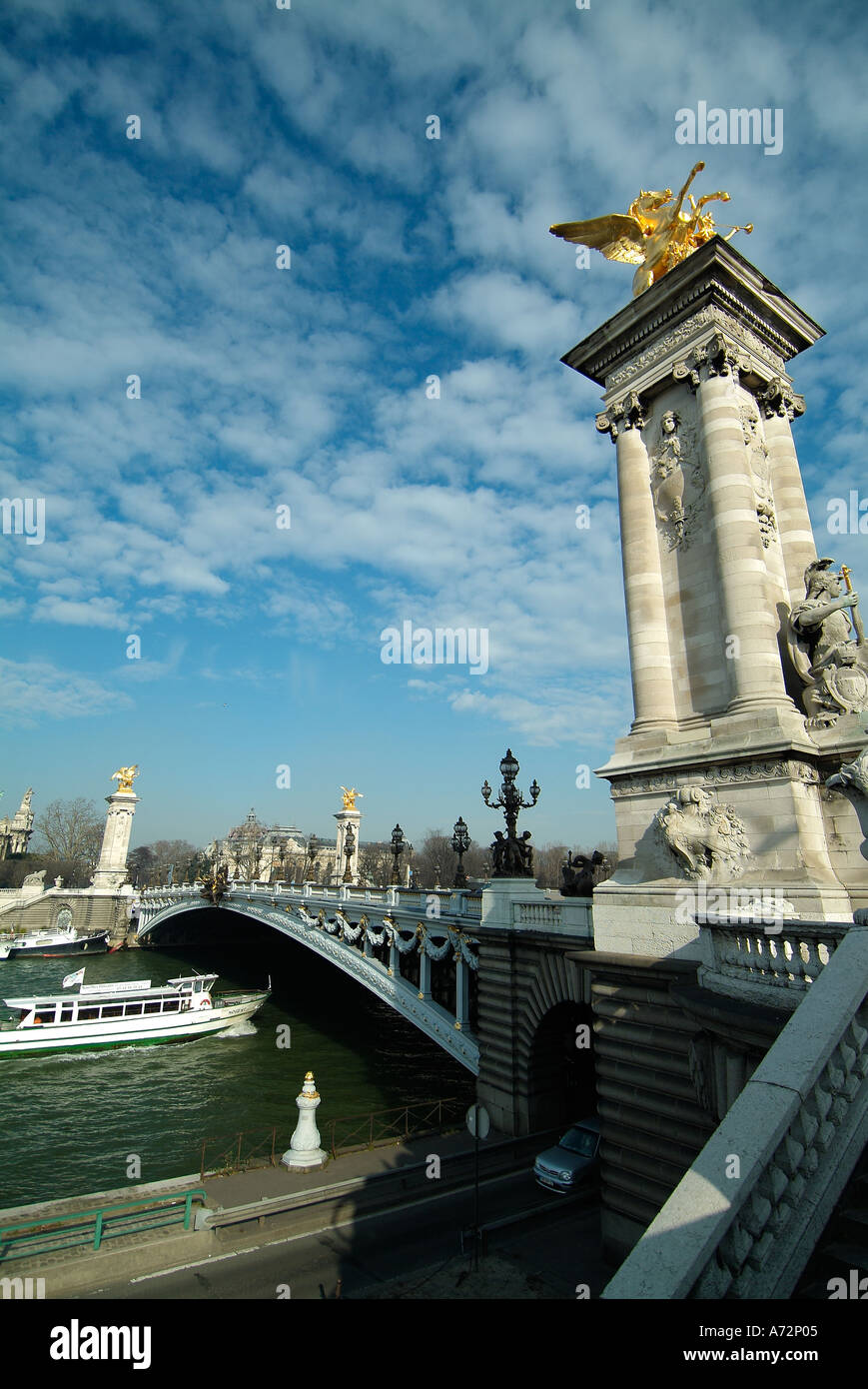 Alexandre 3 bridge over the Seine in Paris Stock Photo - Alamy
