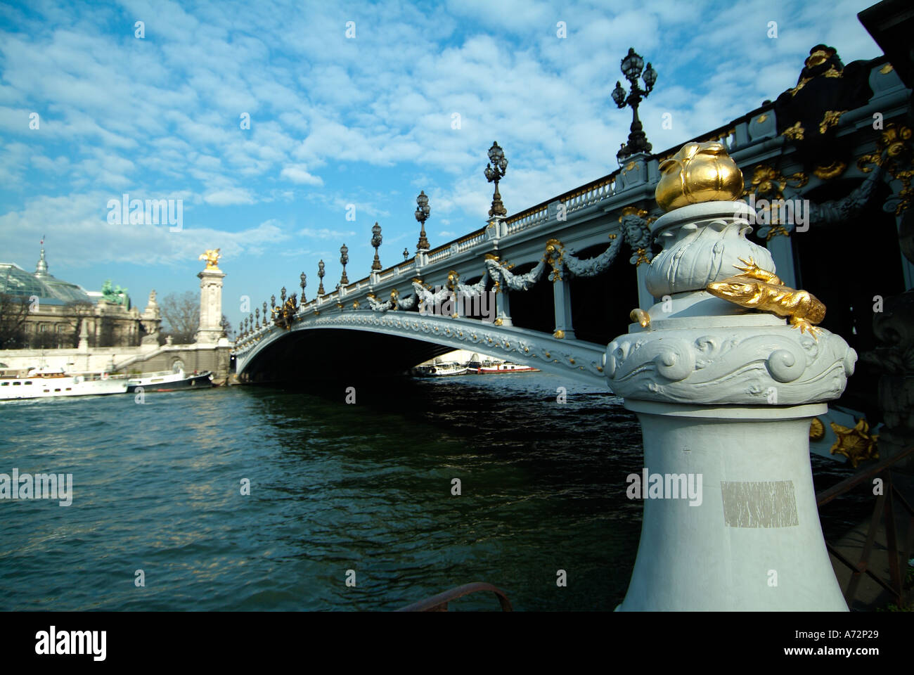 Alexandre 3 bridge over the Seine in Paris Stock Photo - Alamy