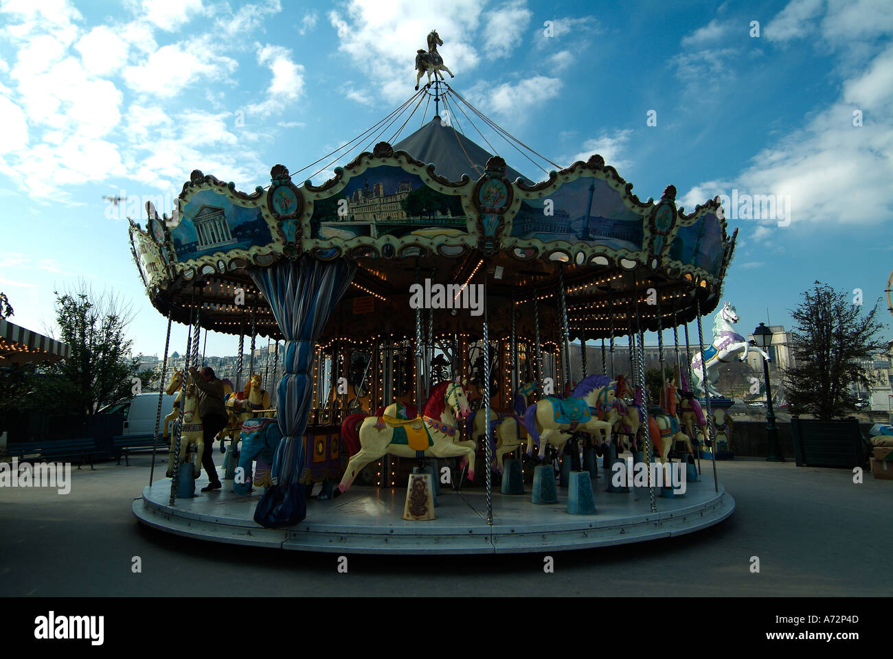 Merry go round in Paris France Stock Photo - Alamy