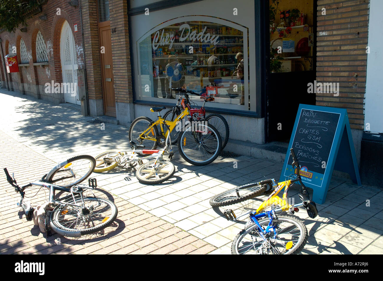 Bikes on the ground Stock Photo - Alamy