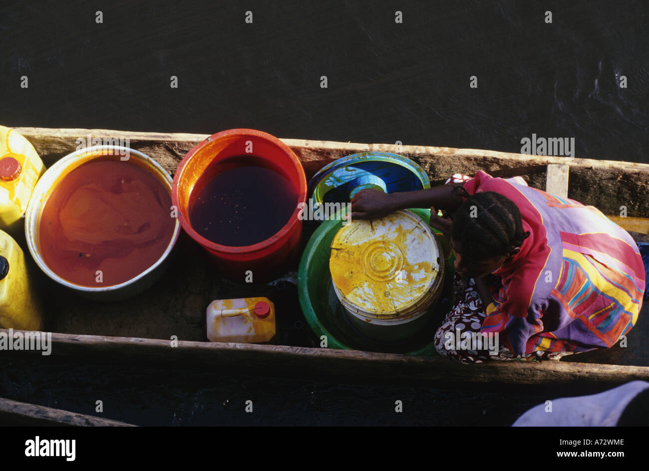 Palm oil seller Lisala Congo River Stock Photo - Alamy