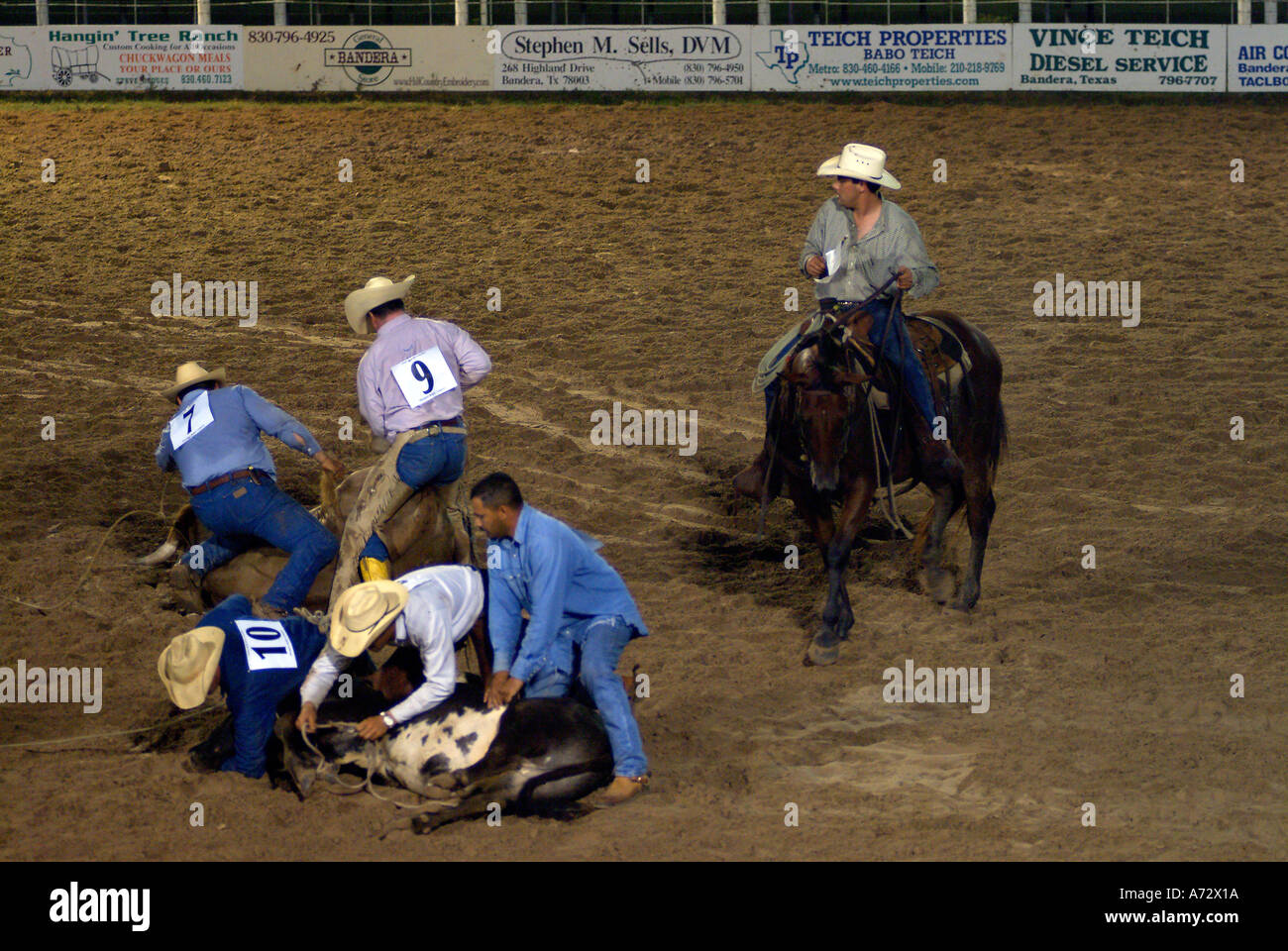 Cowboys Texan rodeo in Bandera Texas Stock Photo - Alamy