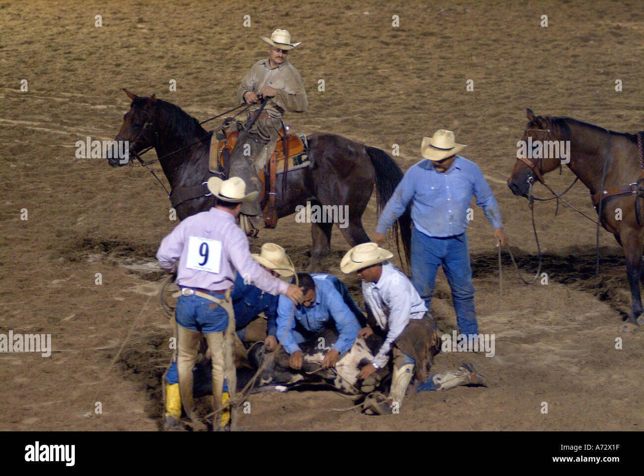 Cowboys Texan rodeo in Bandera Texas Stock Photo - Alamy