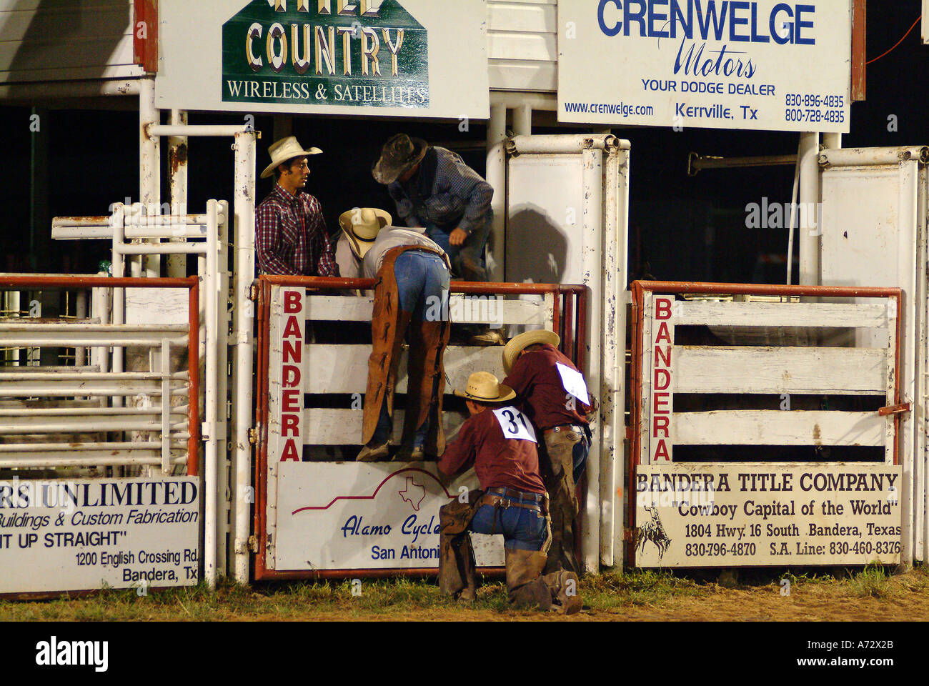 Cowboys Texan rodeo in Bandera Texas Stock Photo - Alamy