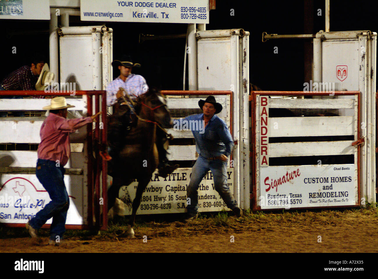 Cowboys Texan rodeo in Bandera Texas Stock Photo - Alamy