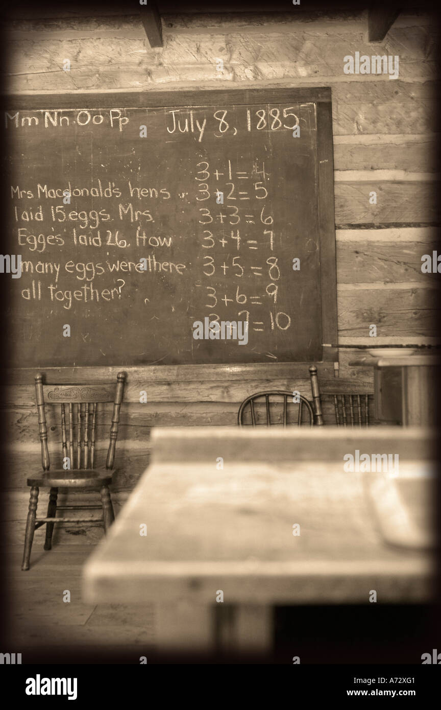 Frontier school classroom Fort Edmonton Stock Photo - Alamy