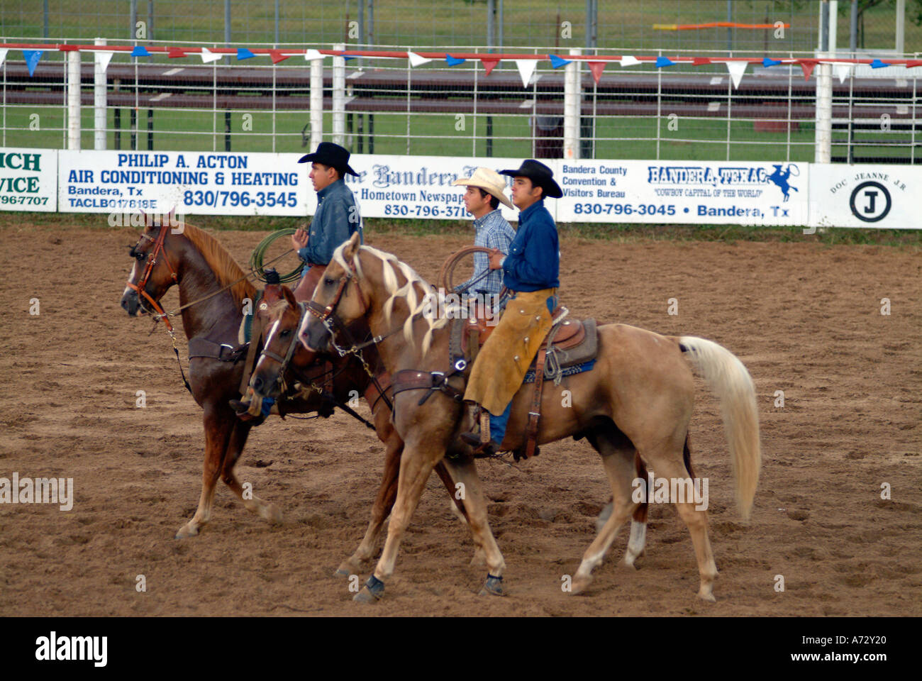 Cowboys Texan rodeo in Bandera Texas Stock Photo - Alamy