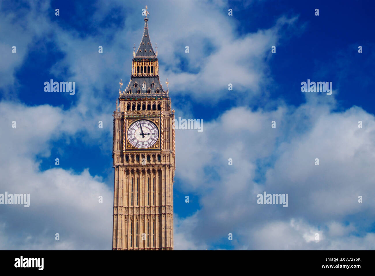 The clock-tower BIG BEN at the Palace of Westminster in London Stock ...