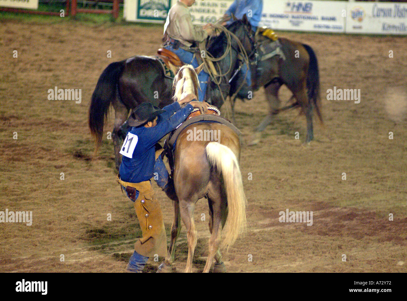Cowboys Texan rodeo in Bandera Texas Stock Photo - Alamy