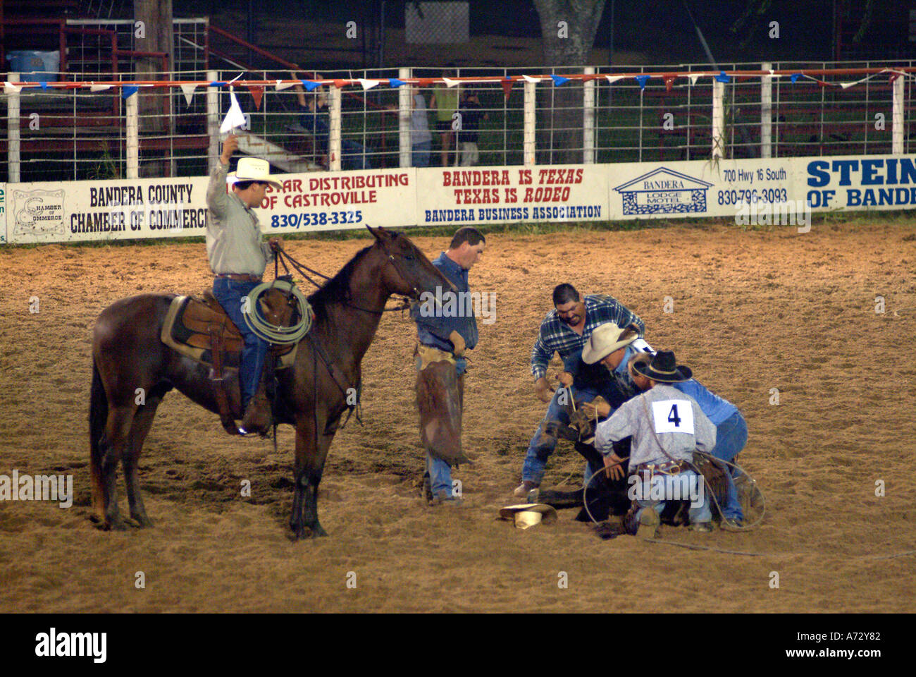 Cowboys Texan rodeo in Bandera Texas Stock Photo - Alamy