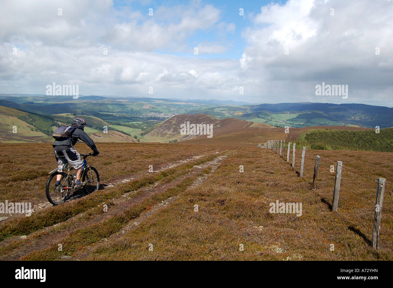 Mountain biking in Borders near Peebles Stock Photo - Alamy