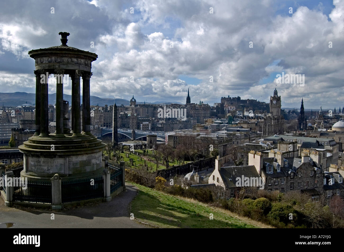 View of edinburgh castle from calton hill hi-res stock photography and ...