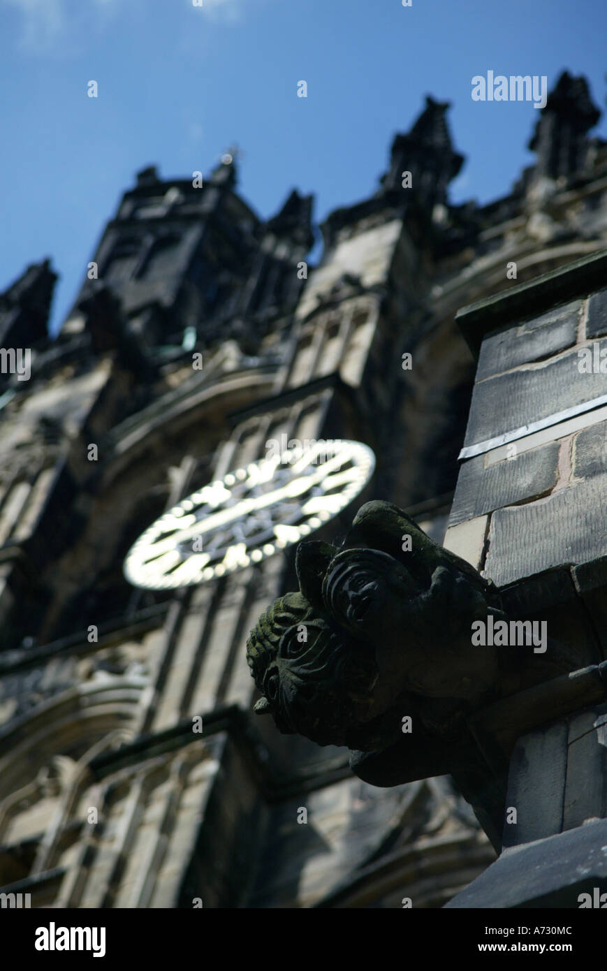 Architectural Detail Clock Tower St Giles Parish Church Wrexham Town ...
