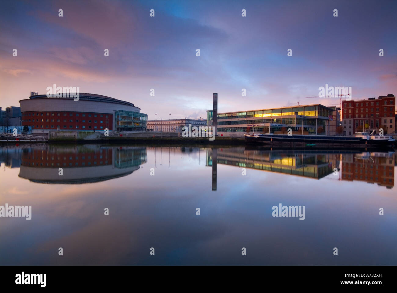 Belfast Waterfront Hall and River Lagan Belfast, County Antrim Northern ...