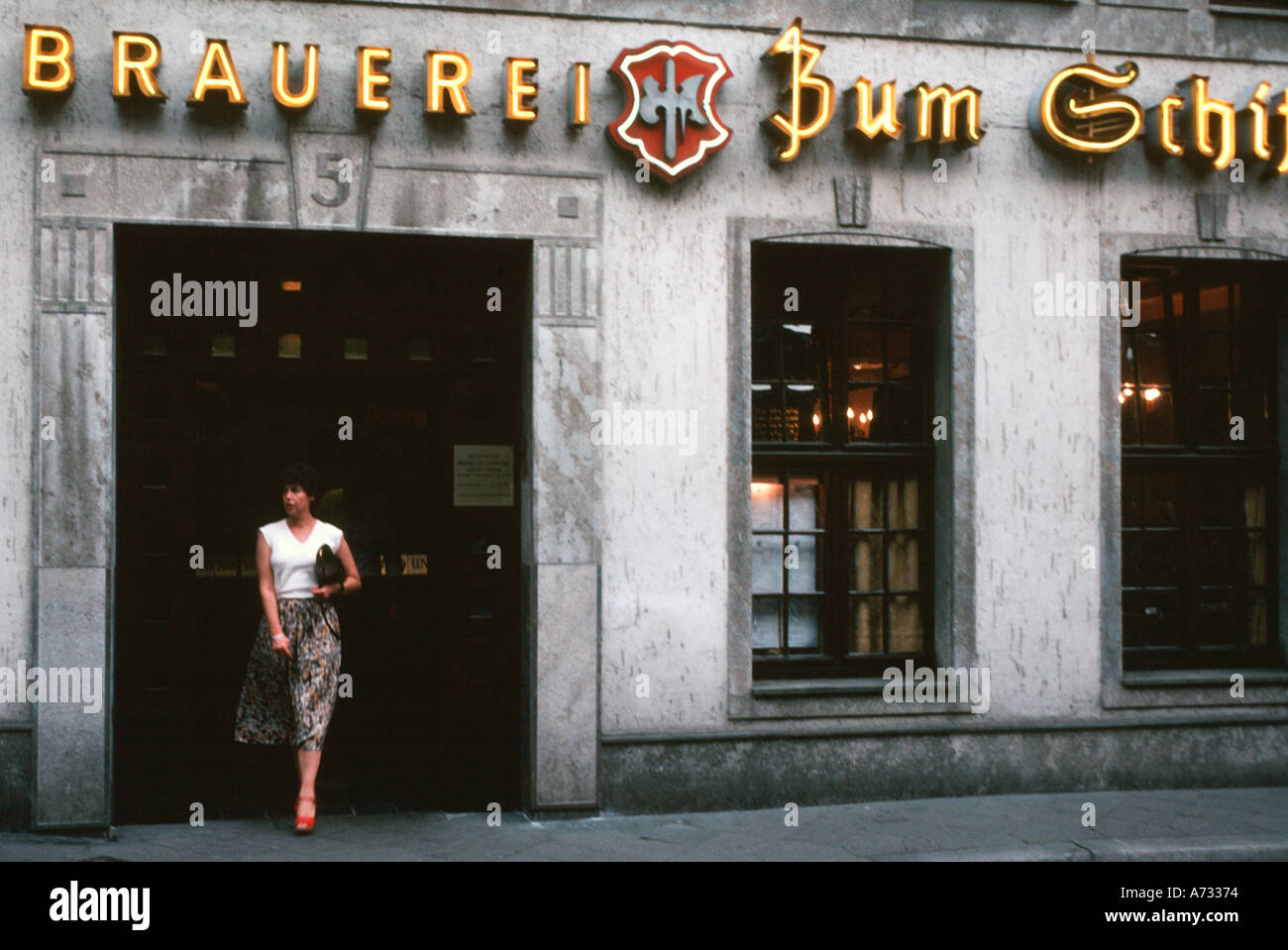 Exterior of a bar in Germany Stock Photo - Alamy