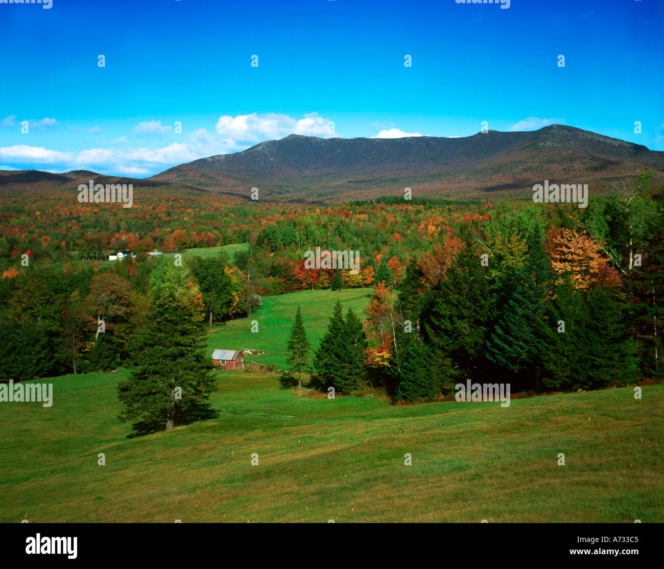 Mount Mansfield in fall Vermont USA Stock Photo - Alamy