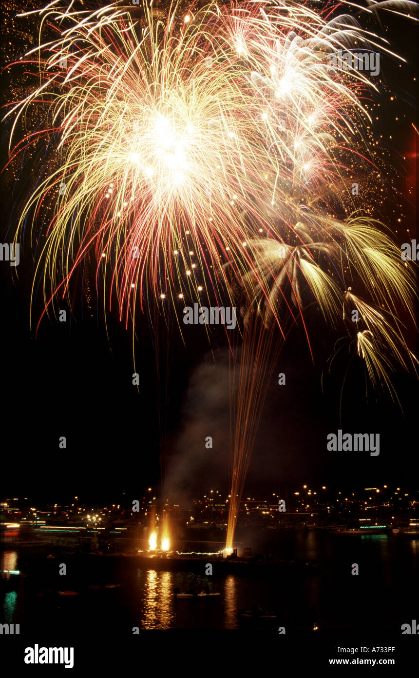 Firework barge hi-res stock photography and images - Alamy
