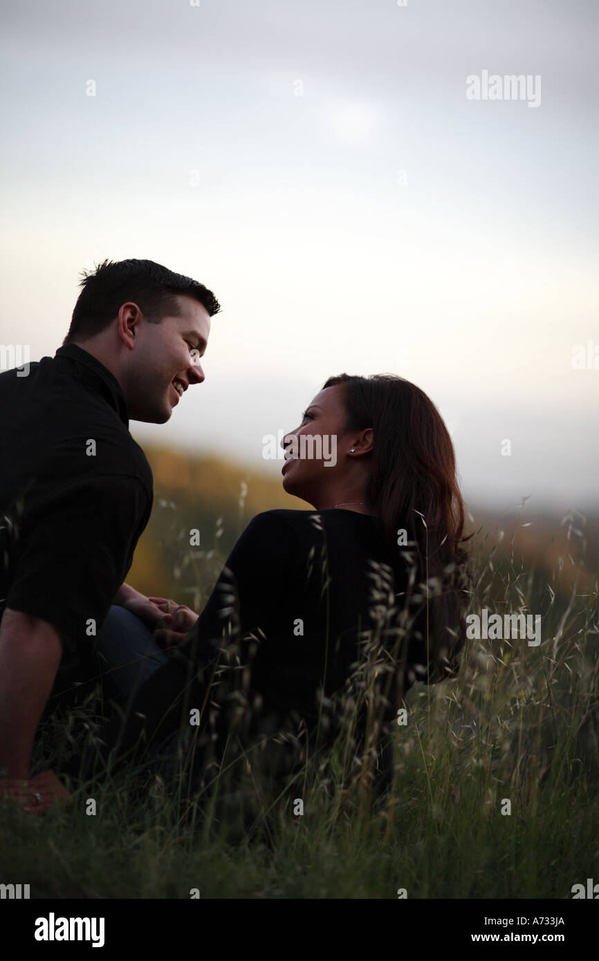 Couple Connecting in Nature Stock Photo - Alamy