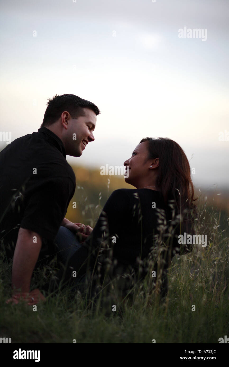 Couple Connecting in Nature Stock Photo - Alamy