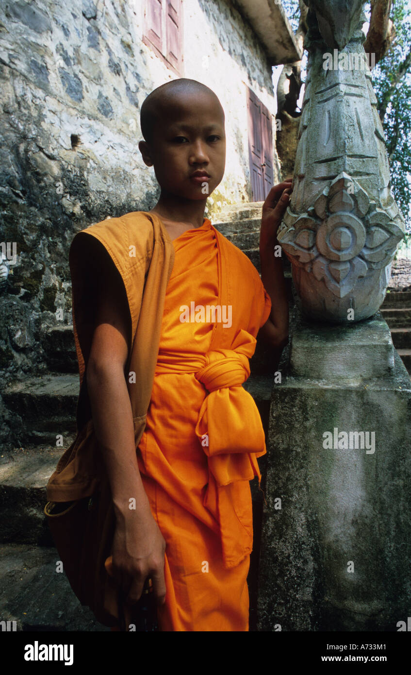 Boy Monk Luang Prabhang Laos Stock Photo - Alamy