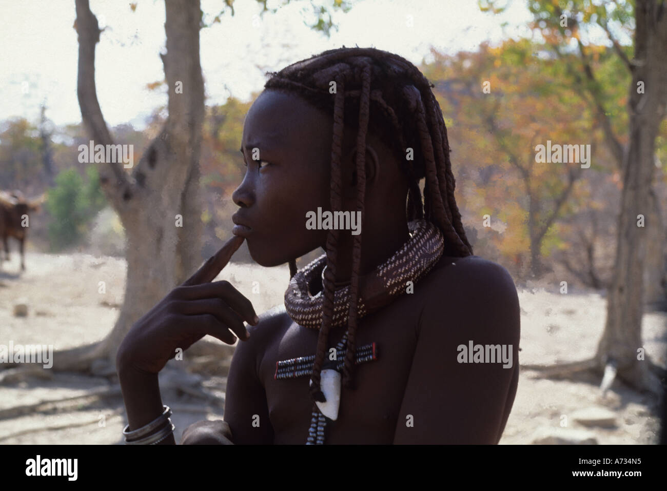Himba Girl Namibia Stock Photo - Alamy