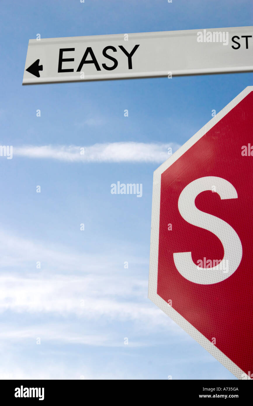 Easy way out road sign hi-res stock photography and images - Alamy