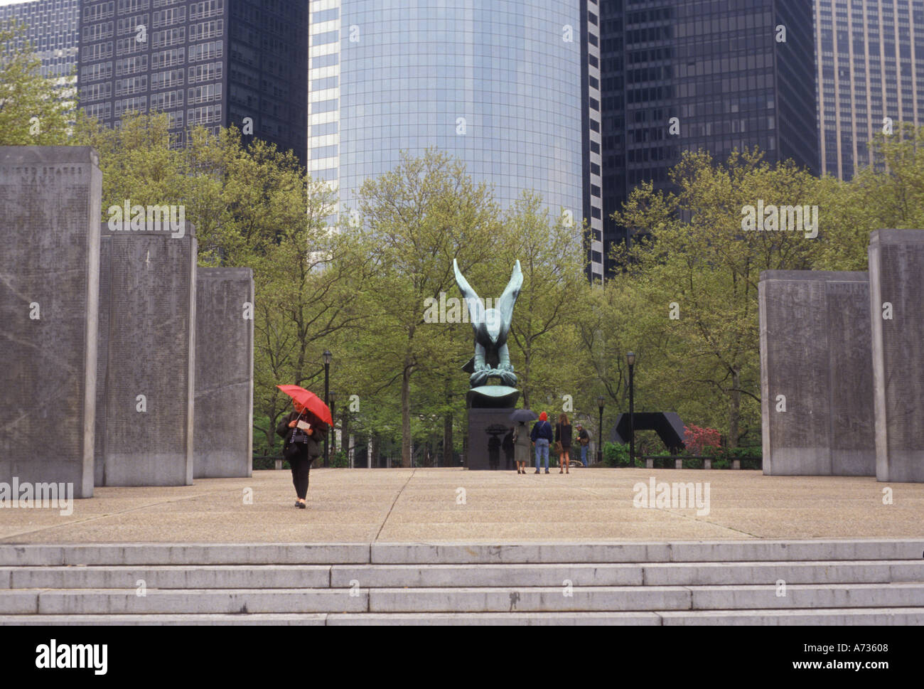 New york manhattan battery park memorial eagle monument hi-res stock ...