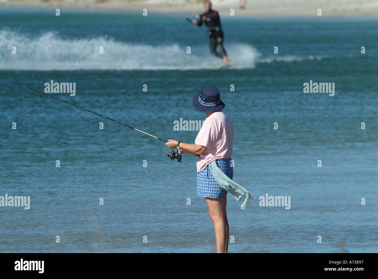 Fishing kite surfing Augusta Western Australia Stock Photo - Alamy