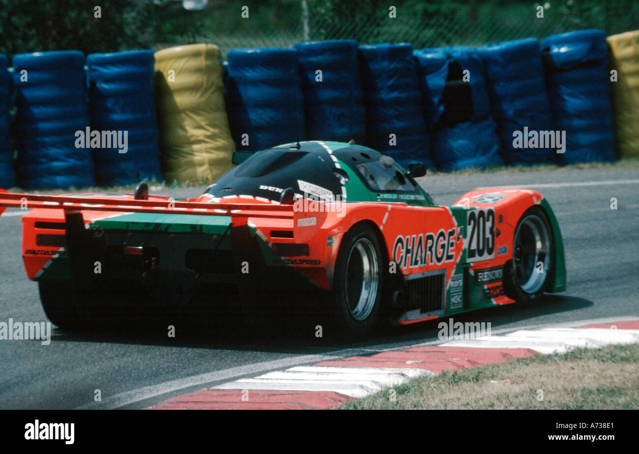Mazda race car competing in the Le Mans 24 Hour motor race Stock Photo ...