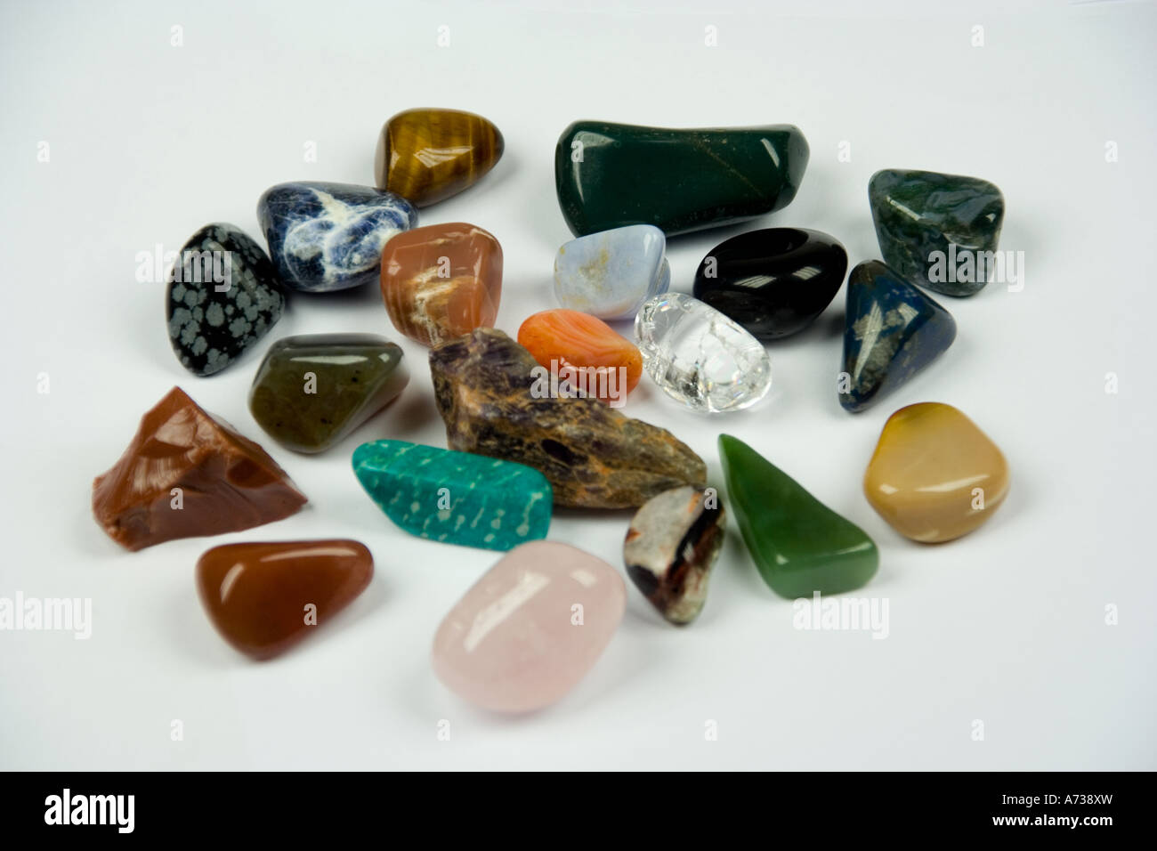 A collection of semi precious stones Stock Photo - Alamy