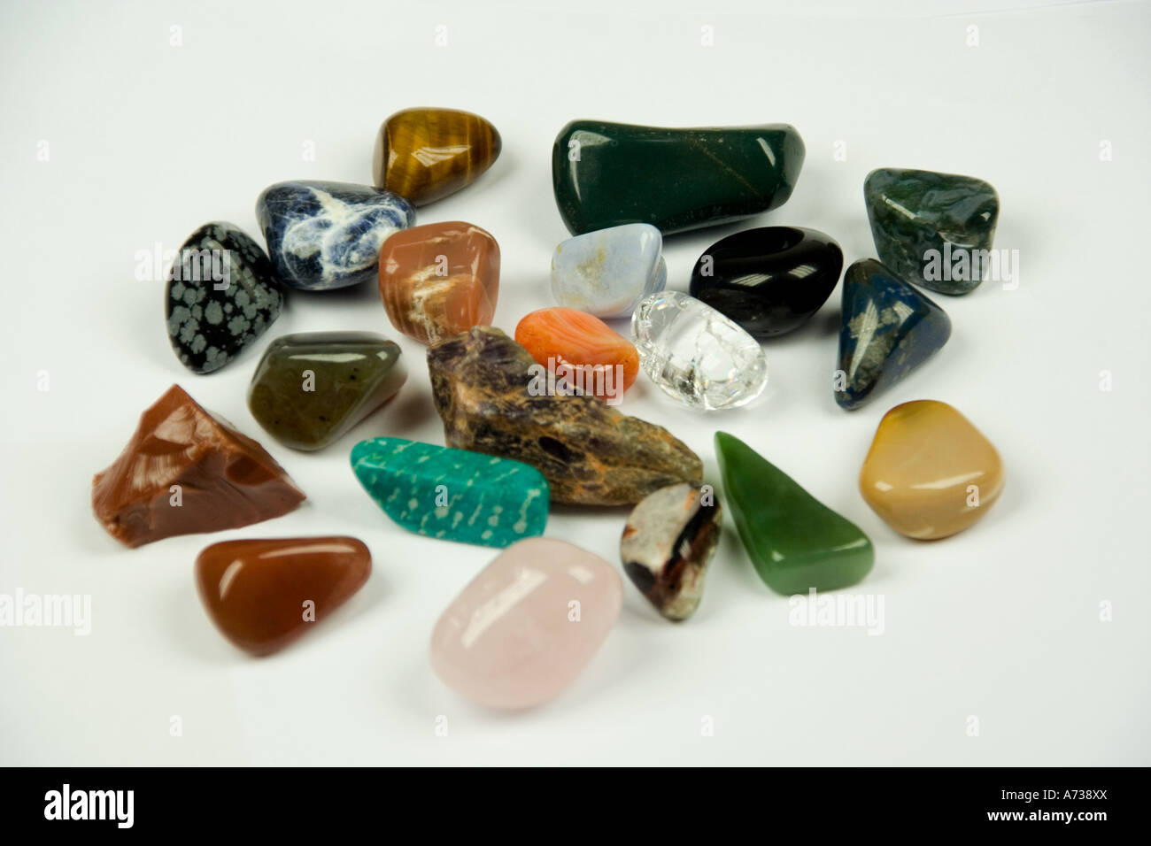 A collection of semi precious stones Stock Photo - Alamy